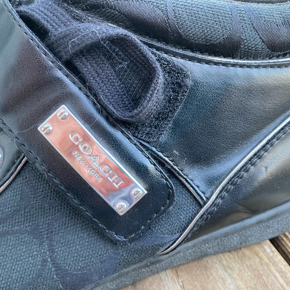 Coach Black-On-Black Logo, Genuine Leather, “Mid-Top”… - Gem